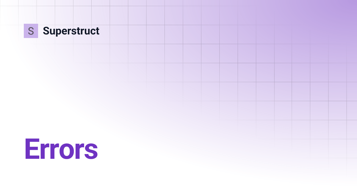 Errors | Superstruct